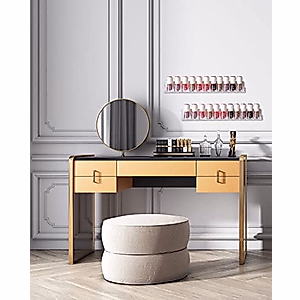 IEEK 4 PCS Floating Invisible Kids Bookshelf Wall Mounted Nail Polish Rack,Clear Acrylic Picture Ledge Vinyl Record Display Shelf Nail Polish Holder with Removable Anti-slip End Inserts,15 inch