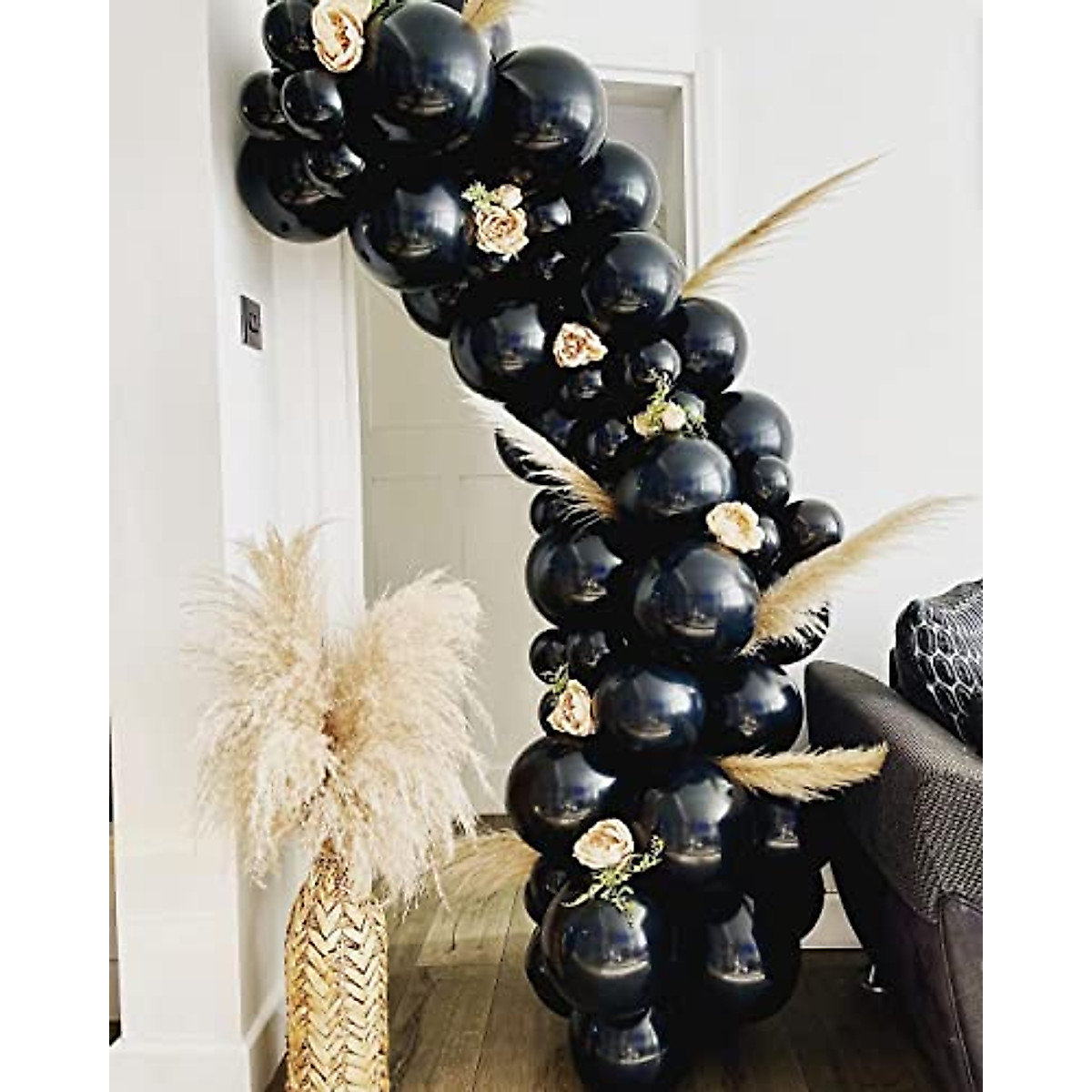 100PCS Black Balloons, 12 Inches Latex Party Balloons Matte Black Balloons, Black Balloon Garland for Birthday Party Decorations, Wedding, Graduation, Baby Shower, New Year Decor