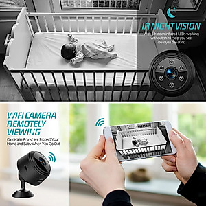 VASAGLE Hidden Camera - Spy Camera - Nanny Cam - Best Mini Camera - WiFi Wireless Camera - HD 1080P Camera- Live Video Recorder with Night Vision - Surveillance Camera Full HD-lxl5