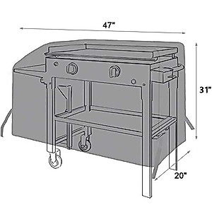NEXCOVER 28 Inch Griddle Cover | for Blackstone 28 Inch 2 Burner Griddle Cooking Station | Waterproof Heavy Duty Gas Grill Cover | 600D Polyester Anti-UV Canvas Flat Top BBQ Cover with Support Pole.