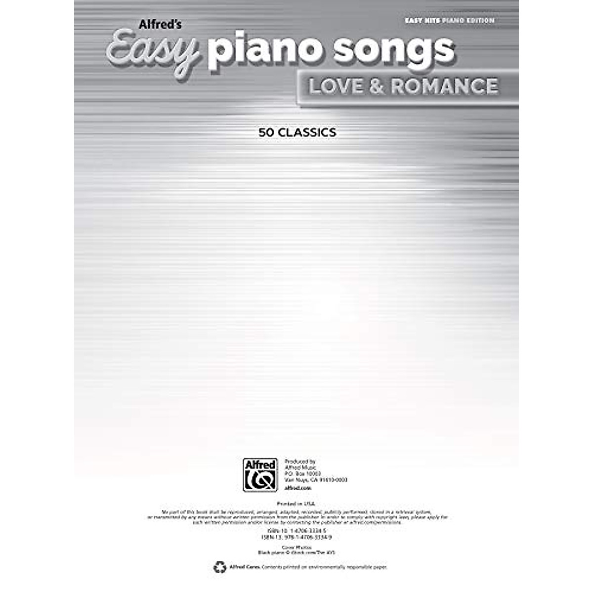 Alfred's Easy Piano Songs -- Love & Romance: 50 Classics