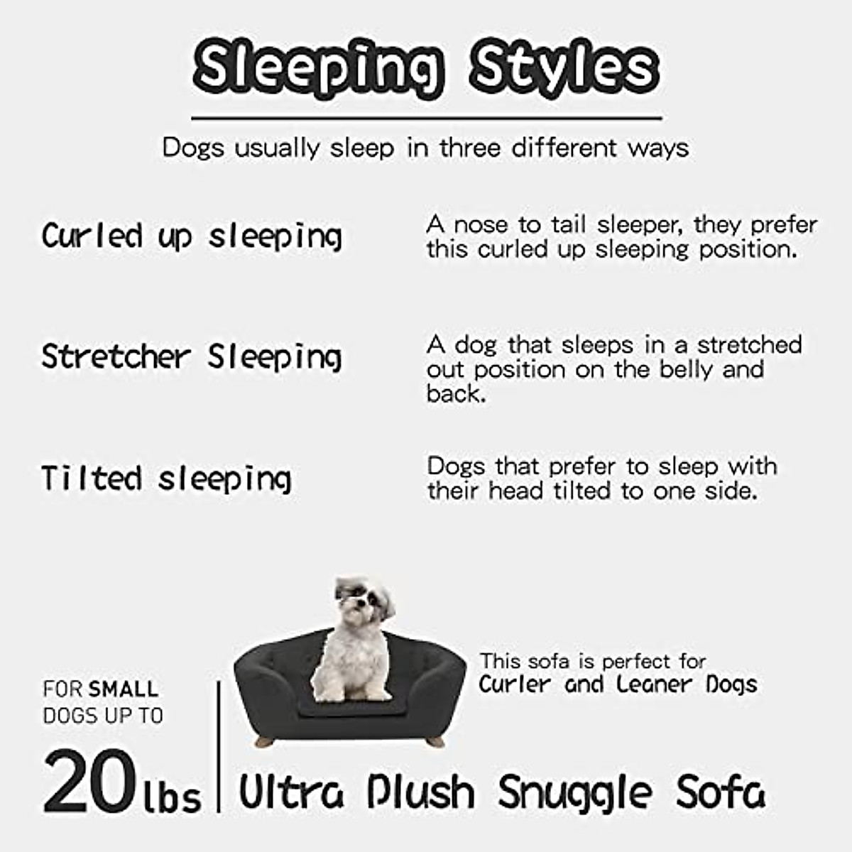 SHAVI Pet Sofa Dog Couch for Small Pet Dog and Cats, Low Back Lounging Bed with Velvet Modern Cat Couch Easy-to-Clean(Deep Grey)