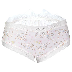 Paloli Women’s Cute Wirefree Lingerie Set, Cinnamoroll Bikini Set Ruffle Trim Bra And Panty - 100% Cotton