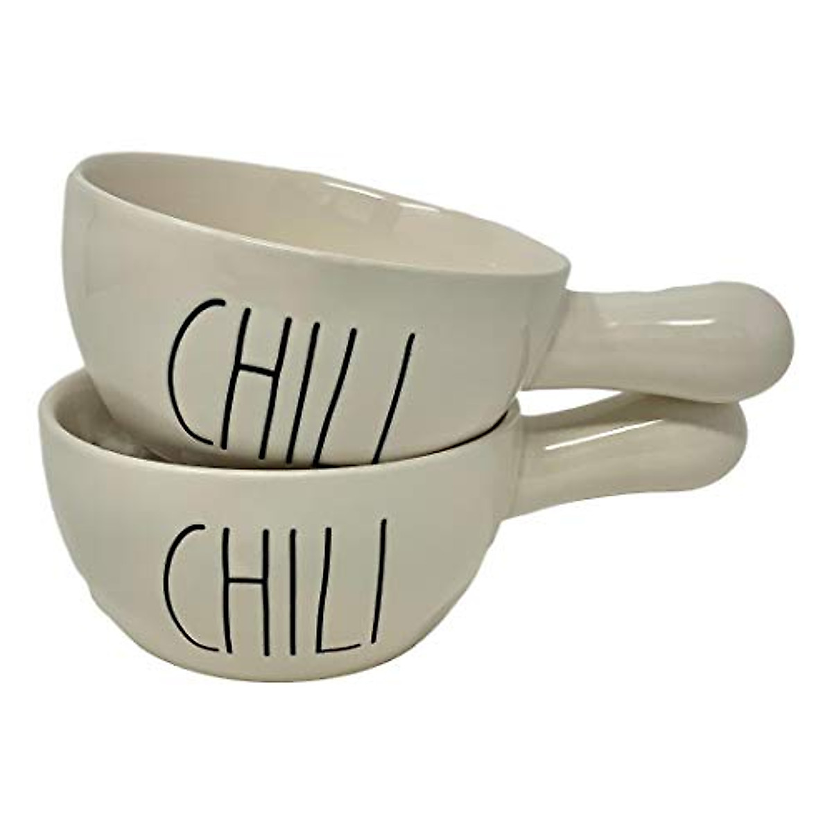 Rae Dunn CHILI Soup bowls with Handle, Set of 2.