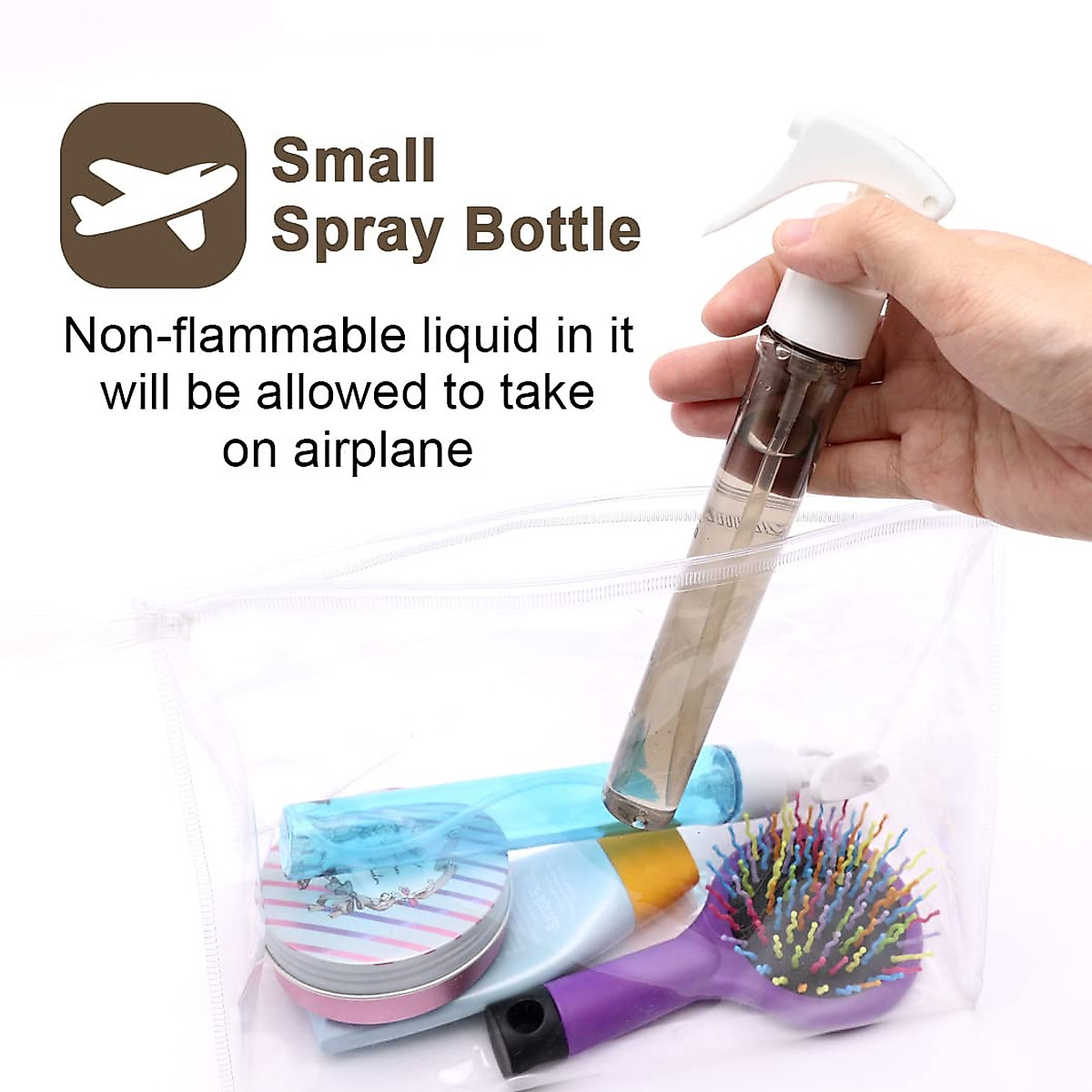 CGBARBER 6Packs Small Spray Bottles, Plastic Travel Bottles Size,Mini Bottle Set, Calibration Refillable Reusable Liquid Containers Cleaning Solution Makeup Bottles for Anywhere (1.2oz)