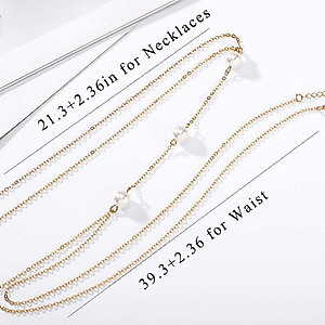 Zehope Boho Pearl Body Chain Gold Sexy Waist Belly Chains Bikini Beach Bra Body Chain Jewelry for Women