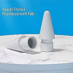 Replacement Tips Compatible with Apple Pencil 2 Gen iPad Pro Pencil - iPencil Nib for iPad Pencil 1 st/Pencil 2 Gen White 12 Pack