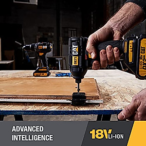 Cat® 18V 1 FOR ALL Cordless Hammer Drill & Impact Driver Combo Kit with 2 Batteries -DX12K, Black