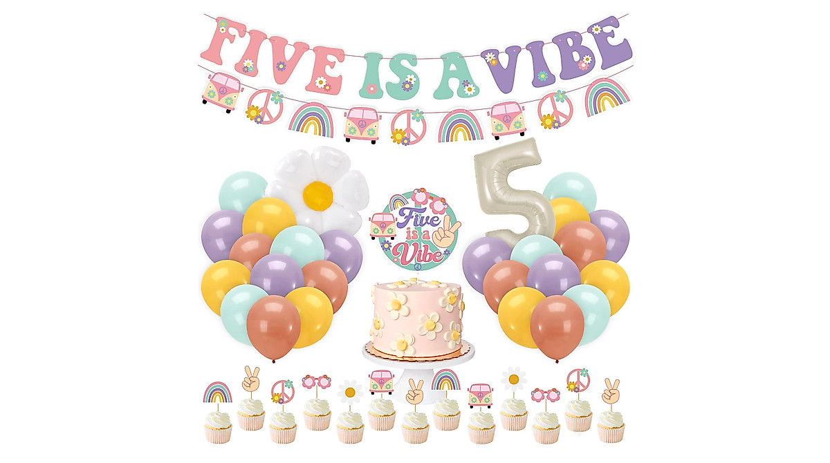 Groovy 5th Birthday Party Decorations & Supplies
