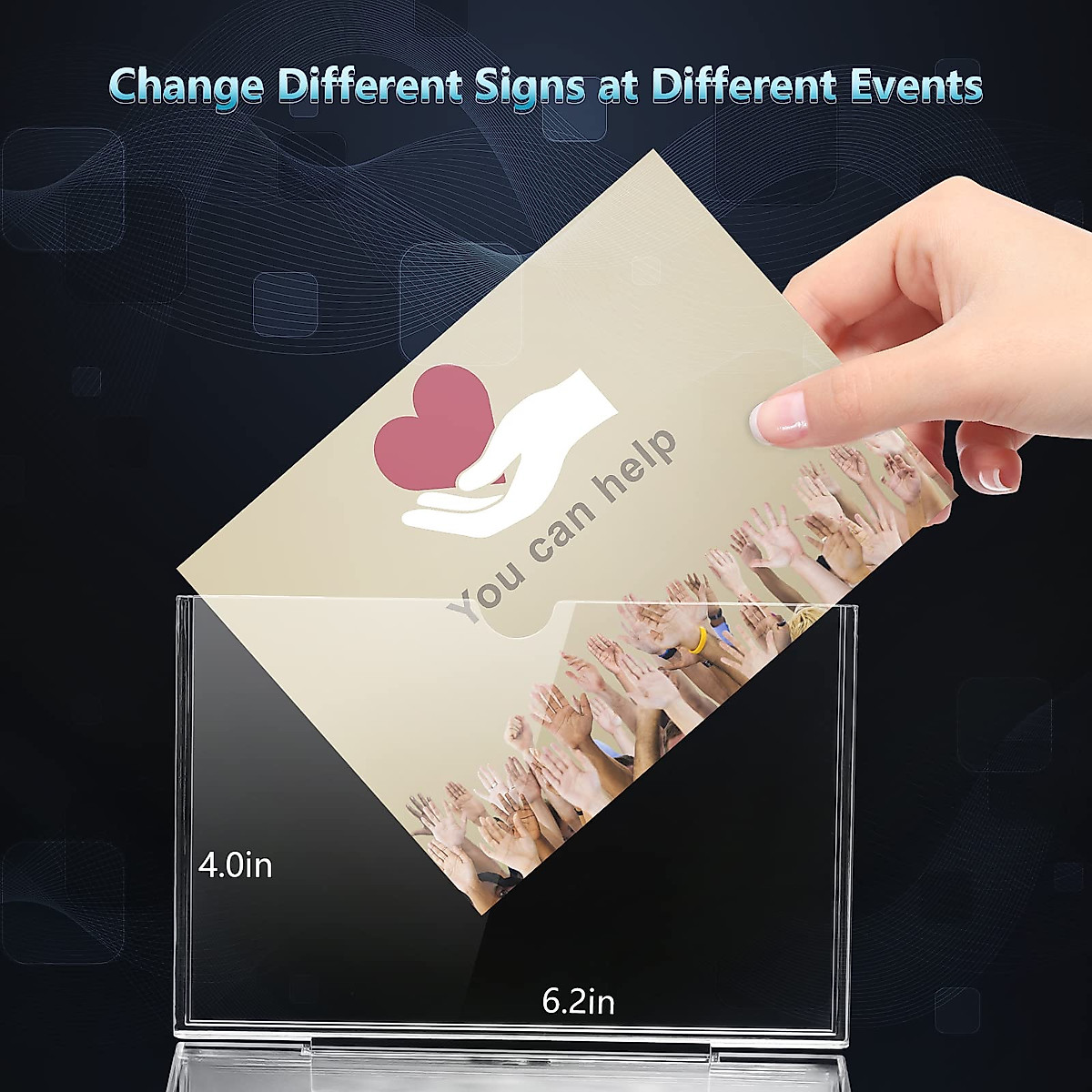 KYODOLED Clear Donation Box with Lock,Ballot Box with Sign Holder,Suggestion Box Storage Container for Voting, Raffle Box,Tip Jar 6.2" x 4.6" x 4.0"