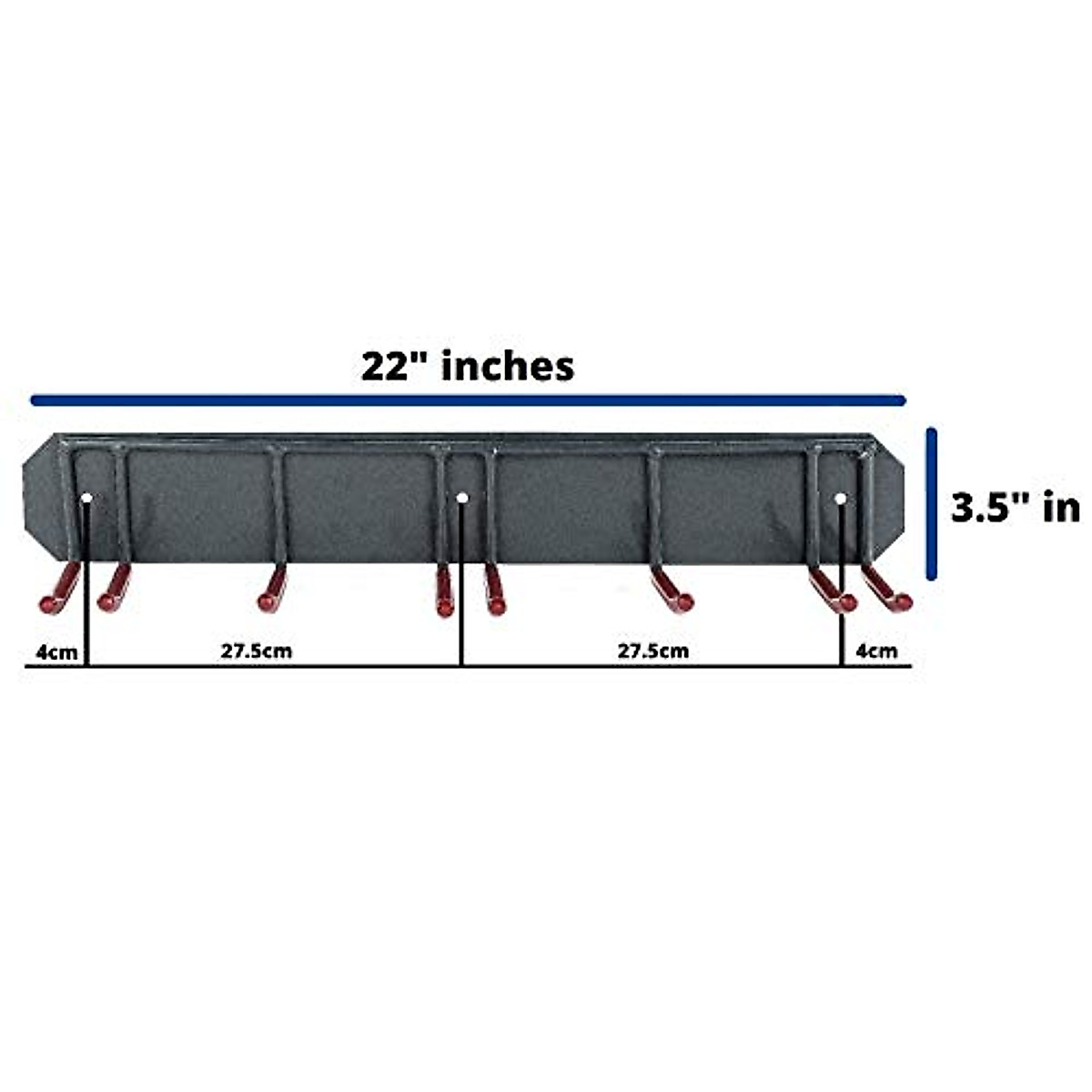 Wall Mounted Horizontal Rack for Storage of Skis and Poles-Heavy Duty Weatherproof Nonslip Garage Wall Organizer for Carrying Snowboard, Hockey Sticks, Skates, Helmets (Large, 2 Ski Sets)