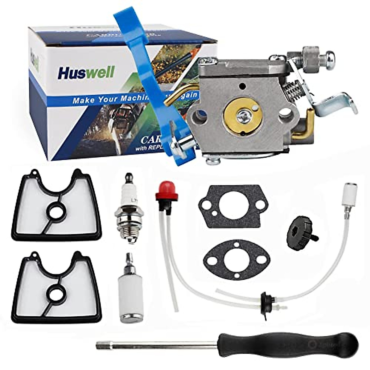 HUSWELL 125B Carburetor Air Filter kit for Husqvarna 590460102 125B 125BV 125BX 125BVX Leaf Blower ZAMA C1Q-W37 545081811 Engine