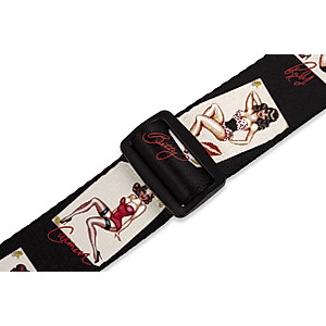 Levy's Leathers MPS2-072 2" Sonic Art Series Polyester Guitar Strap, Pin-Up Design