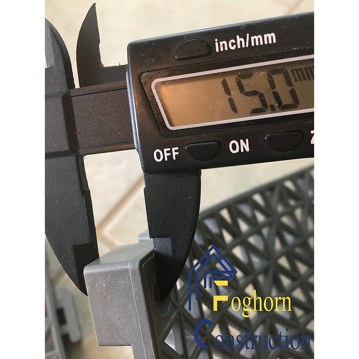 Set of 9 Interlocking Gray Rubber Floor Tiles- 11.5 inches Each Side - Non-Slip Tread - Wet Areas Like Pool Shower Locker-Room Bathroom Deck Patio Garage Boat. Can be Cut to fit- Foghorn Construction