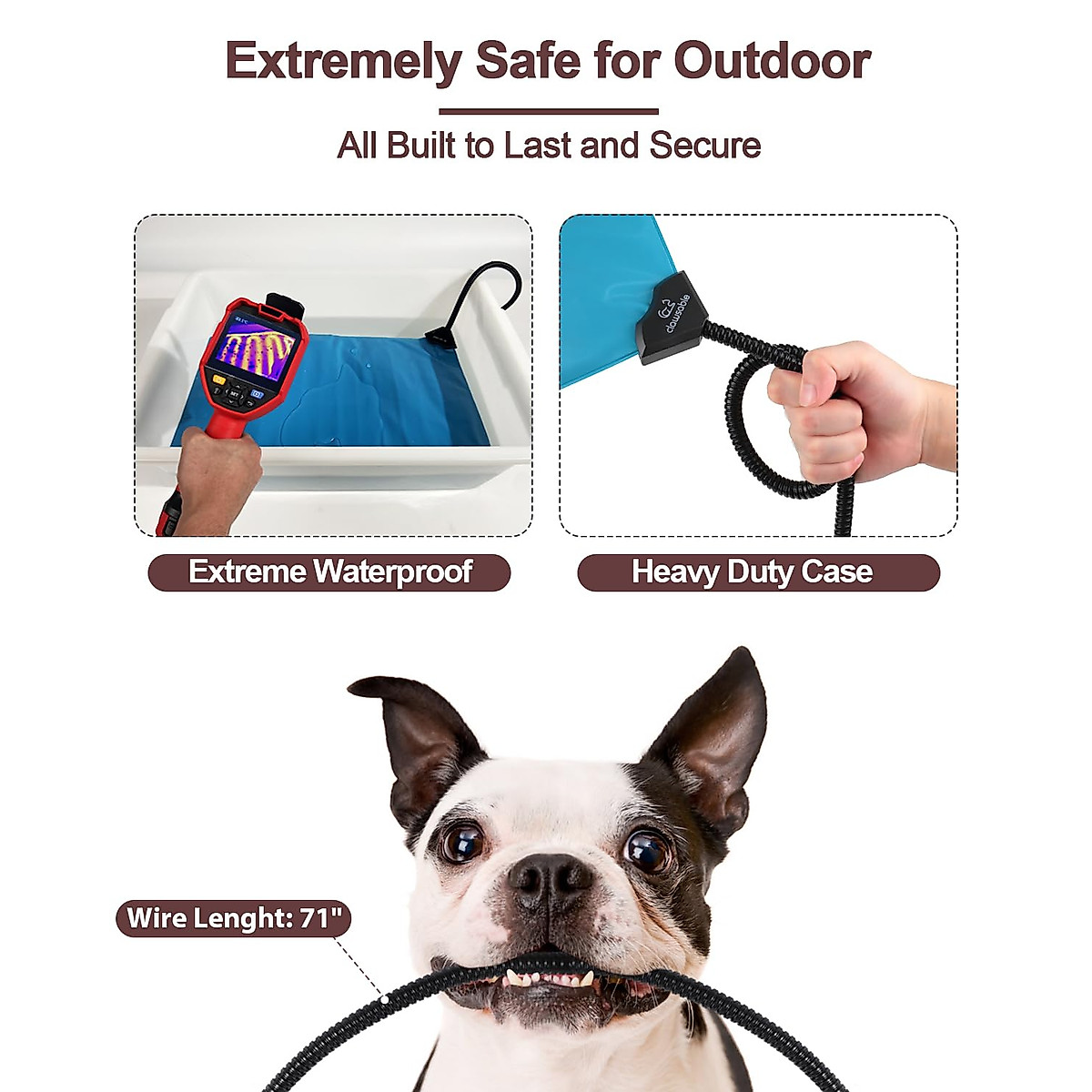 stohot Outdoor Pet Heating Pad for Dog & Cats, Extremely Waterproof Heated Cat Bed with 5 Timers & 6 Temp Adjustable, Pet Heater Warming Blanket for Outside Dog Cat House Whelping Box (36"x24")