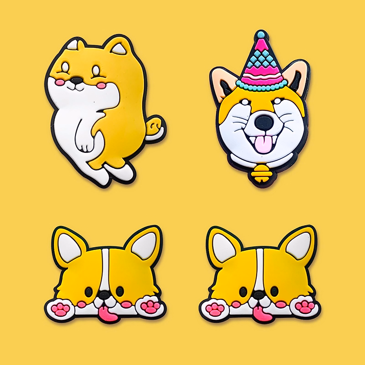 pocpockets 12Pcs Corgi Shoe Charms for Clog, Cute Puppy Dog Charms Decoration for Women Adults (Corgi)