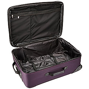 Rockland Journey Softside Upright Luggage Set, Expandable, Purple, 4-Piece (14/19/24/28)
