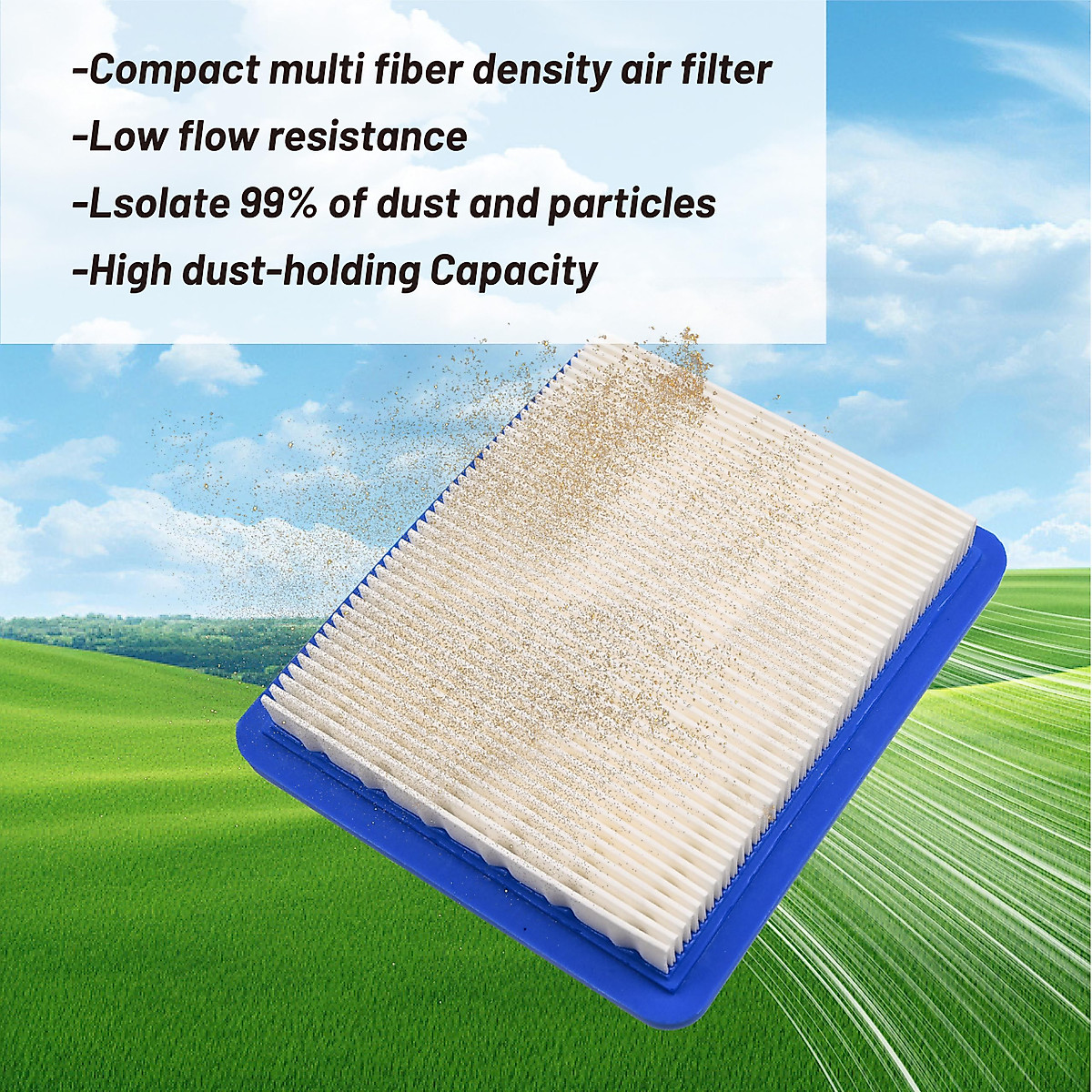 SYSKANT 491588S 491588 399959 Air Filter for B&S 625e 675ex 725ex Troy-Bilt TB110 TB230 TB210 3.5-6.75 Gross HP Push Lawn Mower Pre Filter Fuel Filter Spark Plug