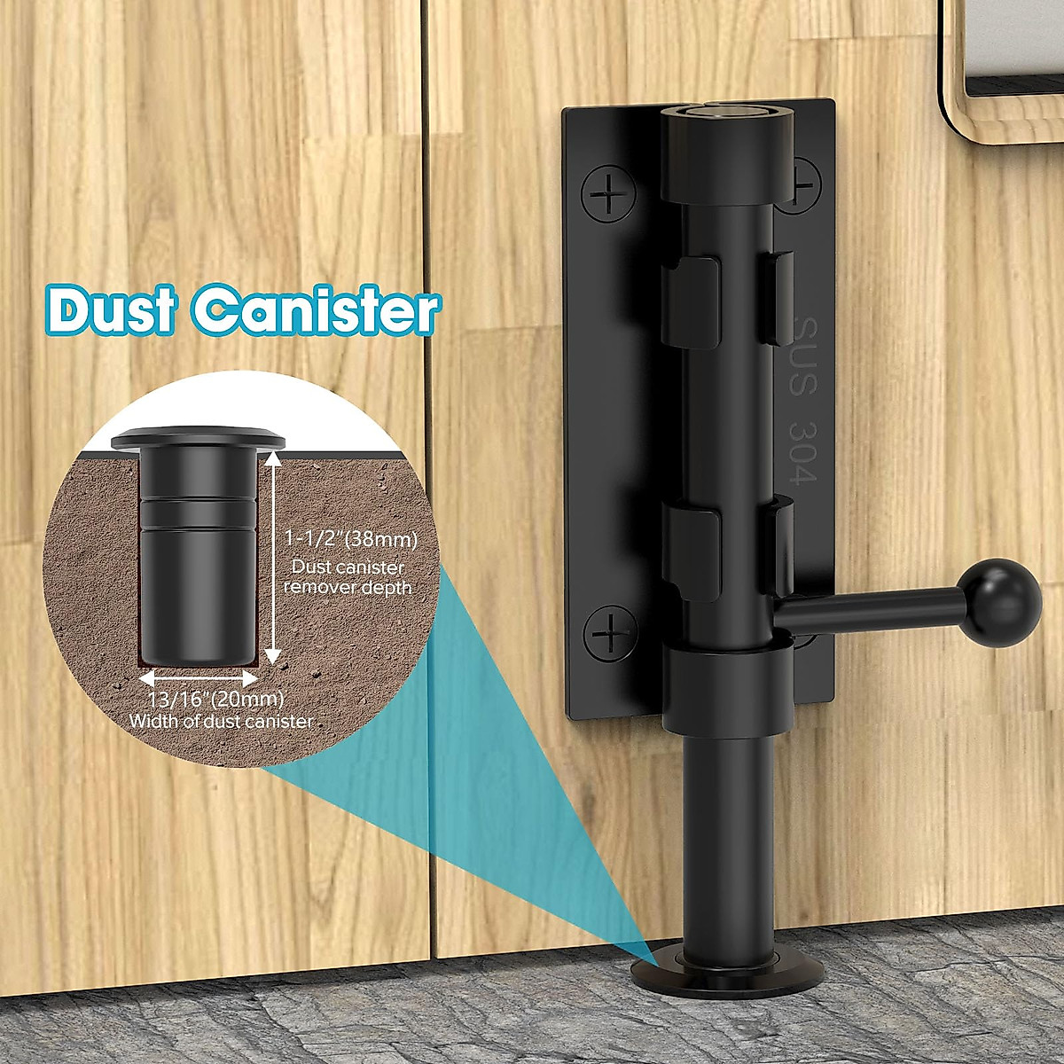 Slide Bolt Gate Latch Hardware, Barrel Bolt Latch, 6.3 Inch Heavy Duty Solid 304 Stainless Steel Black Finish for Wooden Fence/Shed Door/Yard Door/Barn Door/Interior and Outdoor Latch (2 Pack Black)