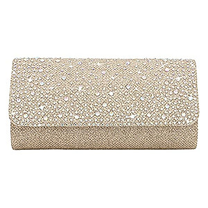 Miss Chow Cute Shiny Small Rhinestone Envelope Evening Handbag Clutch Purse Crossbody Bag