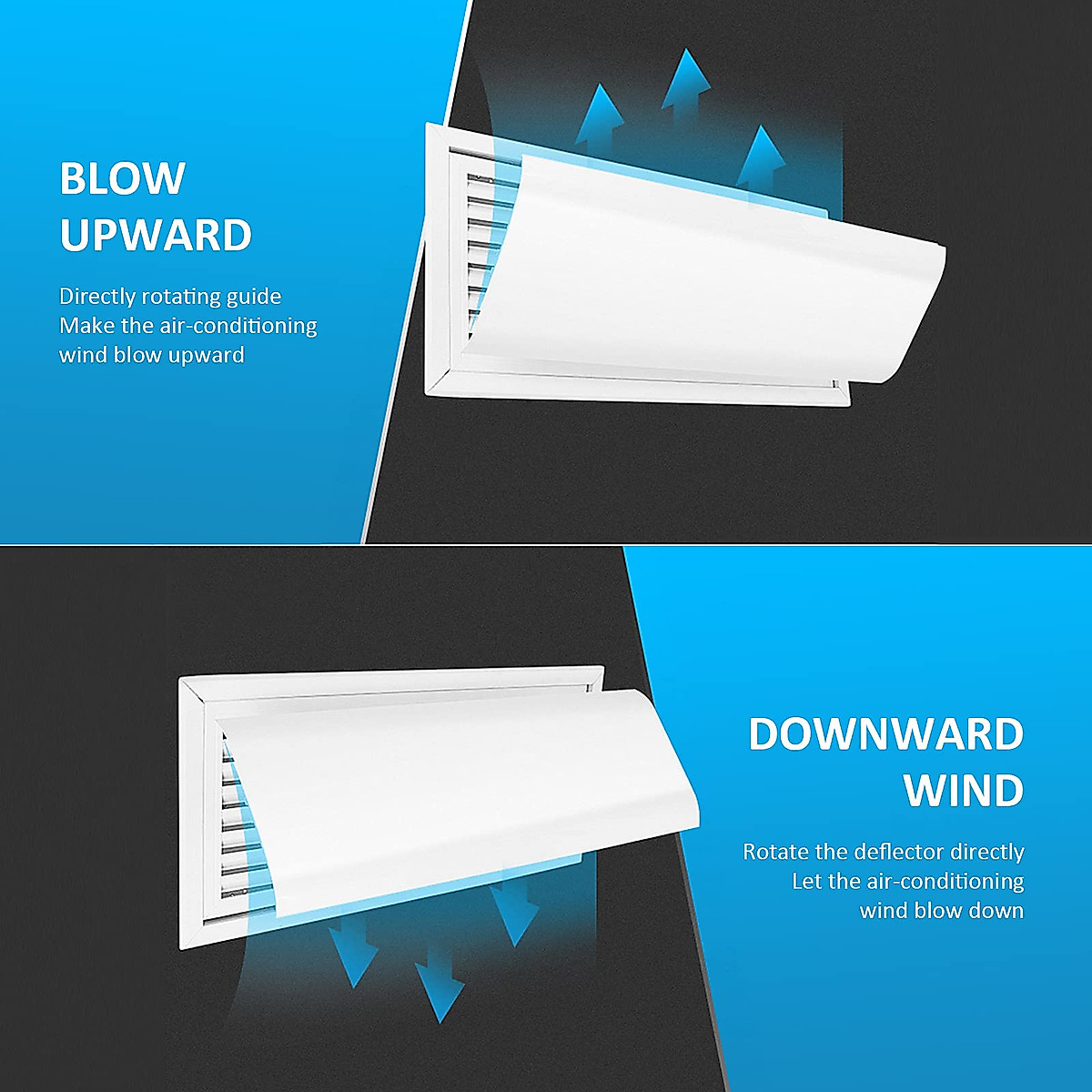 FhonLee Adjustable Air-Conditioning Air Deflector, Air Conditioning Air Outlet Anti-Direct Blowing Baffle Wind Guide Cover for Home/Office/Office Buildings (White - 15.75 x 7.88 Inch)