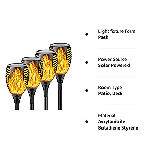 QINOL 4-Pack Solar Lights Outdoor (Higher & Larger Size) Solar Torches with Flickering Flame Waterproof Landscape Solar Torch Lights for Pathway Garden Yard- Dusk to Dawn Auto On/Off