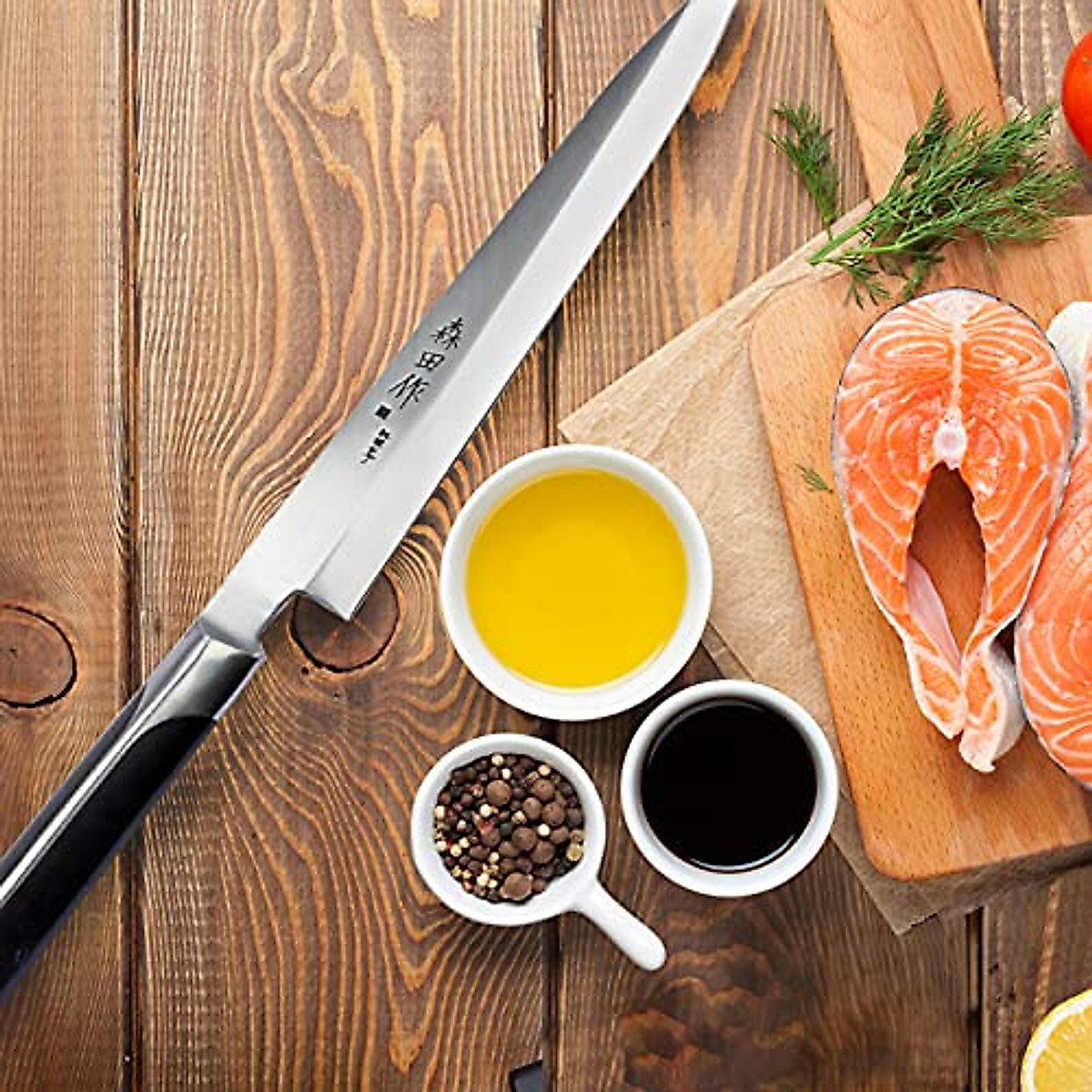 CHUYIREN Sashimi Knife- 9.5 inch(240mm), Sushi Knife Superior Carbon Steel, Japanese Chef Knife with Ergonomic Handle, Professional Yanagiba Knife for Fish Filleting & Slicing…