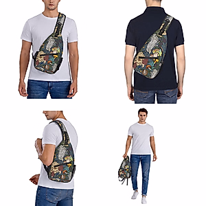 Mushroom Sling Backpack Sling Bag Travel Crossbody bag Triangle Chest Daypack Purse Hiking Shoulder Bag For Men Women Teen Gym Casual Climbing Runners Cycling