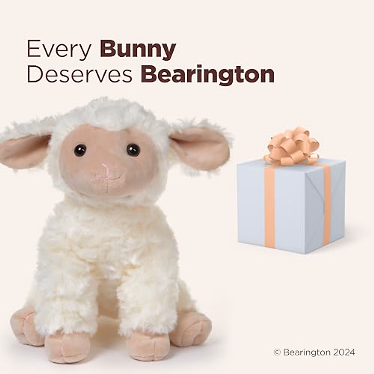 Bearington Merino Lamb Plush Stuffed Animal, Adorable, Soft and Cuddly, Great Gift for Kids of All Ages, Birthdays, Holidays and Special Occasions, 10 inches