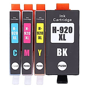 4Pcs Ink Cartridge for HP Ink Cartridge Replacement Printer Ink Cartridge Officejet 6000 6500 6500 Wireless 6500A 7000 7500 7500A Printers