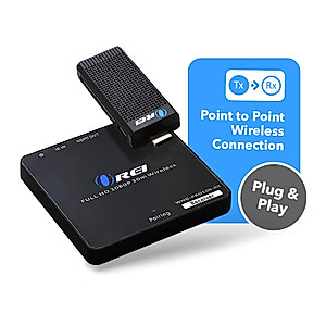 OREI Wireless HDMI Transmitter & Receiver - Extender Full HD 1080p Wirelessly Upto 100 Ft with Dongle - Perfect for Streaming, Laptops, PC, Media and More