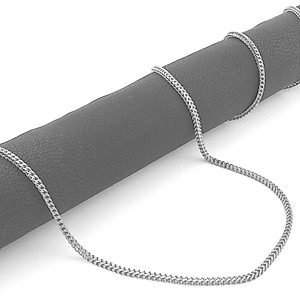 Nuragold 10k White Gold 2mm Franco Chain Box Square Wheat Pendant Necklace, Mens Womens Jewelry 16" 18" 20" 22" 24" 26"