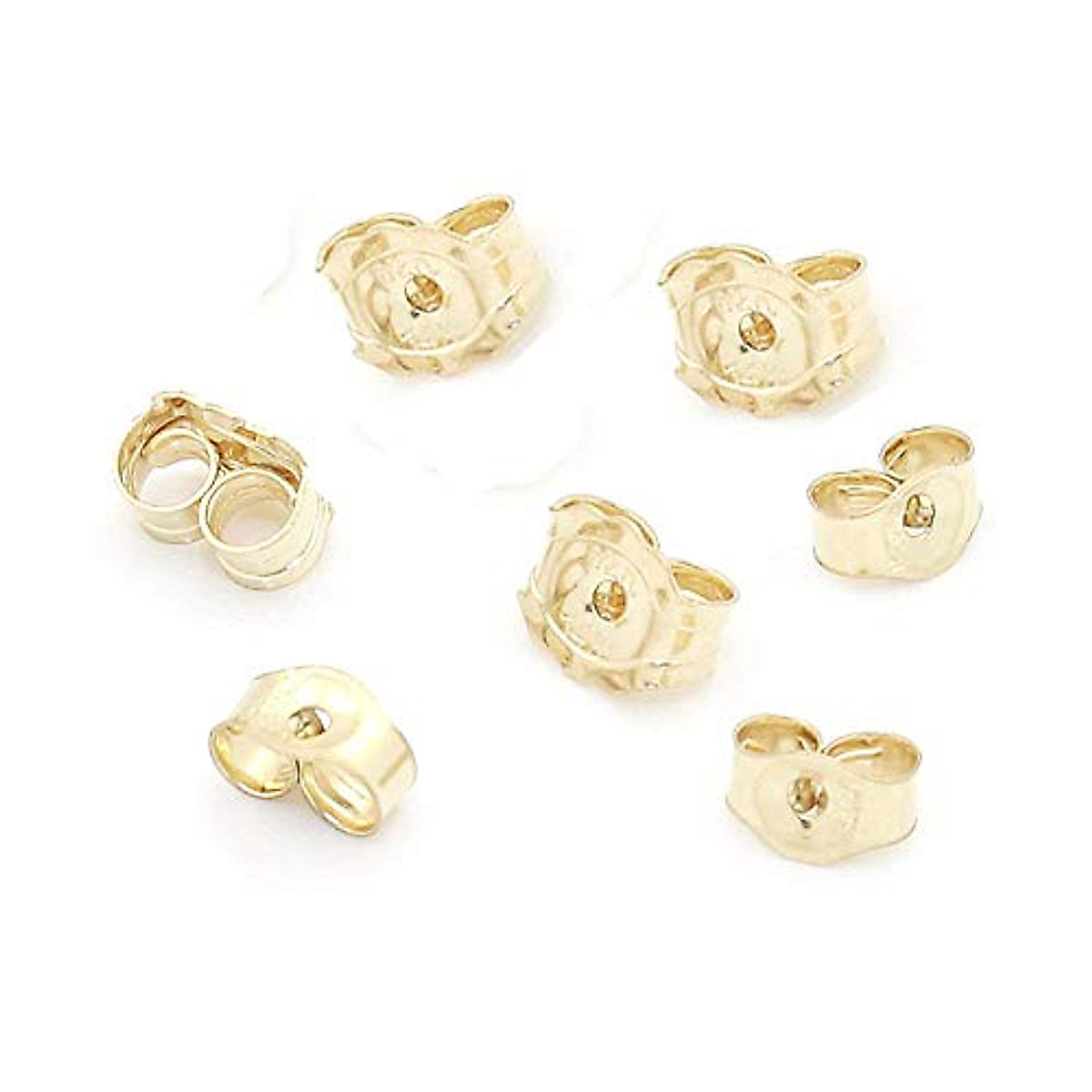 14K Gold Earring Backs - 4 Piece Replacement Earring Backs for Stud Ear Rings 2 Pairs