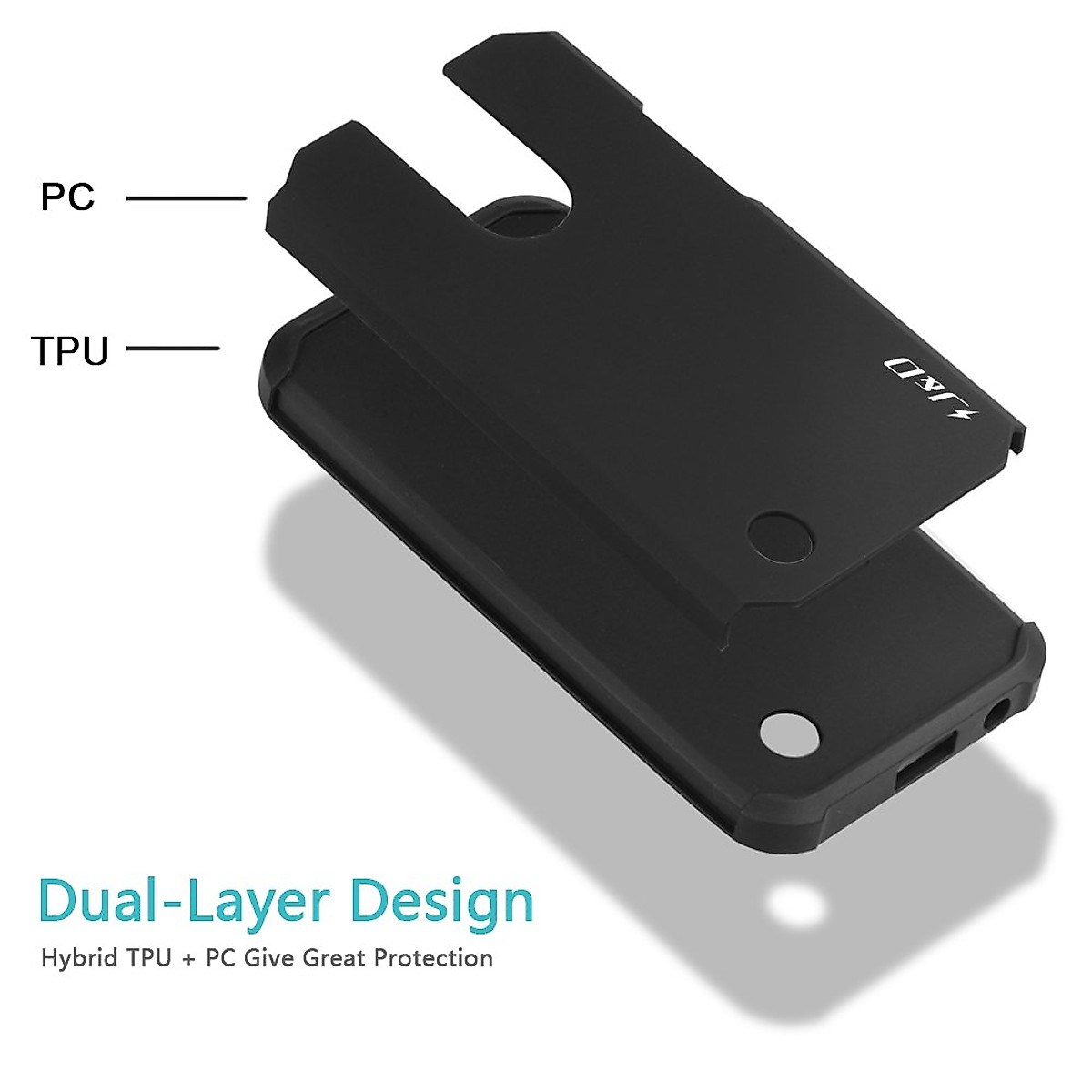 J&D Case Compatible for LG K20 V/ K20 Plus/Harmony/ K10 2017 / V5 / Grace, Heavy Duty Dual Layer Hybrid Shockproof Protective Rugged Bumper, Purple