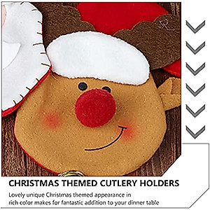 4pcs Christmas Themed Cutlery Holders Exquisite Cutlery Bags Desktop Decors Decor for Celebration Party