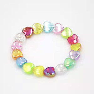 Xinhongo 320 Pcs Heart Beads Small Hole Beads Acrylic Beads Heart Shape Beads 8mm Bead Loose Bead for Making Bracelet Necklace Jewelry Making Craft Beads,8 Colors