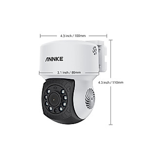 ANNKE 1080P 2MP AHD CCTV Home Surveillance Dome PT Wired Camera with 350° pan and 90° tilt, 100ft IR Night Vision, IP65 Weatherproof Security Add–On Cam for Outdoor Use, Wide Compatibility - APT200