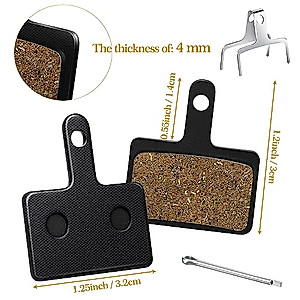 BBTO 16 Pairs Bike Brake Pads Disc Brake Pads with Installation Tools Bicycle Brake Pads for Ebike Mountain Bike (Resin Semi Metallic)