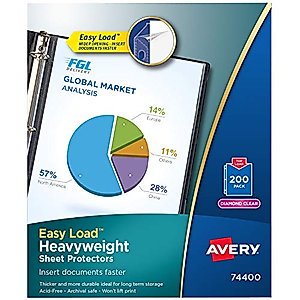 Avery Heavyweight Diamond Clear Sheet Protectors, 8.5" x 11", Acid-Free, Archival Safe, Easy Load, 200ct (74400)