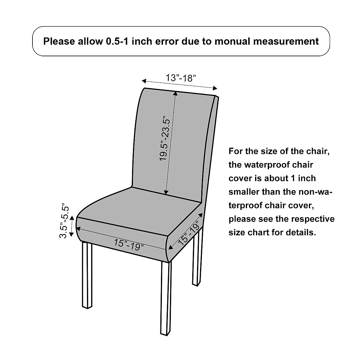 Genina Chair Covers for Dining Room Set of 4 Chair Covers Dining Chair Covers Stretch Kitchen Parsons Chair Covers,Khaki