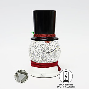 Christmas Tabletop Decor, Snow Globe Water Spinning LED Lighted Snowman, Battery Operated (not Included) (9.4" H x 5.5" W x 4.8" D) by Moments in Time