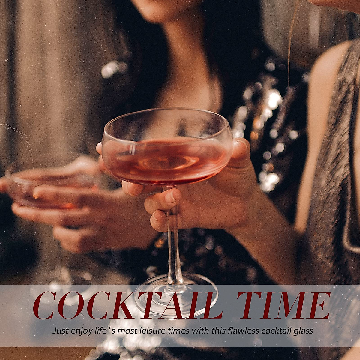 Chouggo Set of 6 Martini Glasses, Act Deco 7Oz Crystal Coupe Glass with Unique Convex Bottom, Elegant Hand Blown Cocktail Glasses for Bar, Martini, Cosmopolitan, Manhattan, Gimlet, Pisco Sour