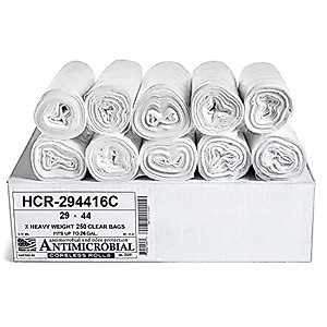Aluf Plastics 26 Gallon 16 Micron Equivalent Slim Jim Trash Bags - 29" x 44" - Pack of 250 - For Home, Kitchen, Bathroom, & Office