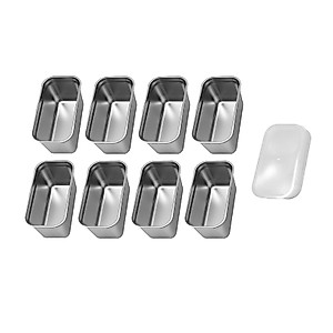 DYNAMI 8 Pcs Stainless Steel Food Storage Containers with Lids,1/3 Size 6 Inch Deep Hotel Pans Steam Table Pan,2L/0.5gal Large Restaurant Pans Food Prep Pan,for Catering Supplies,Oven& Freezer Safe