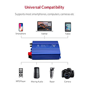 BESTEK 500W Power Inverter DC 12V to 110V AC Converter with 4.8A Dual USB Car Charger ETL Listed (Blue)