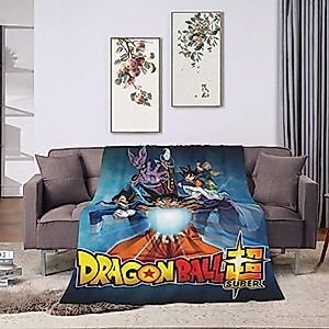 JUST FUNKY Dragon Ball Blanket,Anime Gift Soft Bed Throws Cozy Fleece Throw Blankets for Sofa Couch Decor