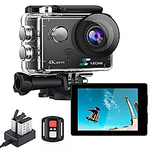 Action Camera 4K/20M /WiFi/ 4*Zoom/2.4 G Remote Control 2 * 1350mAh Battery Waterproof Camera Underwater 131FT/170 Degree Wide Angle Sports Camera and Multifunctional Accessories Package Action Camera