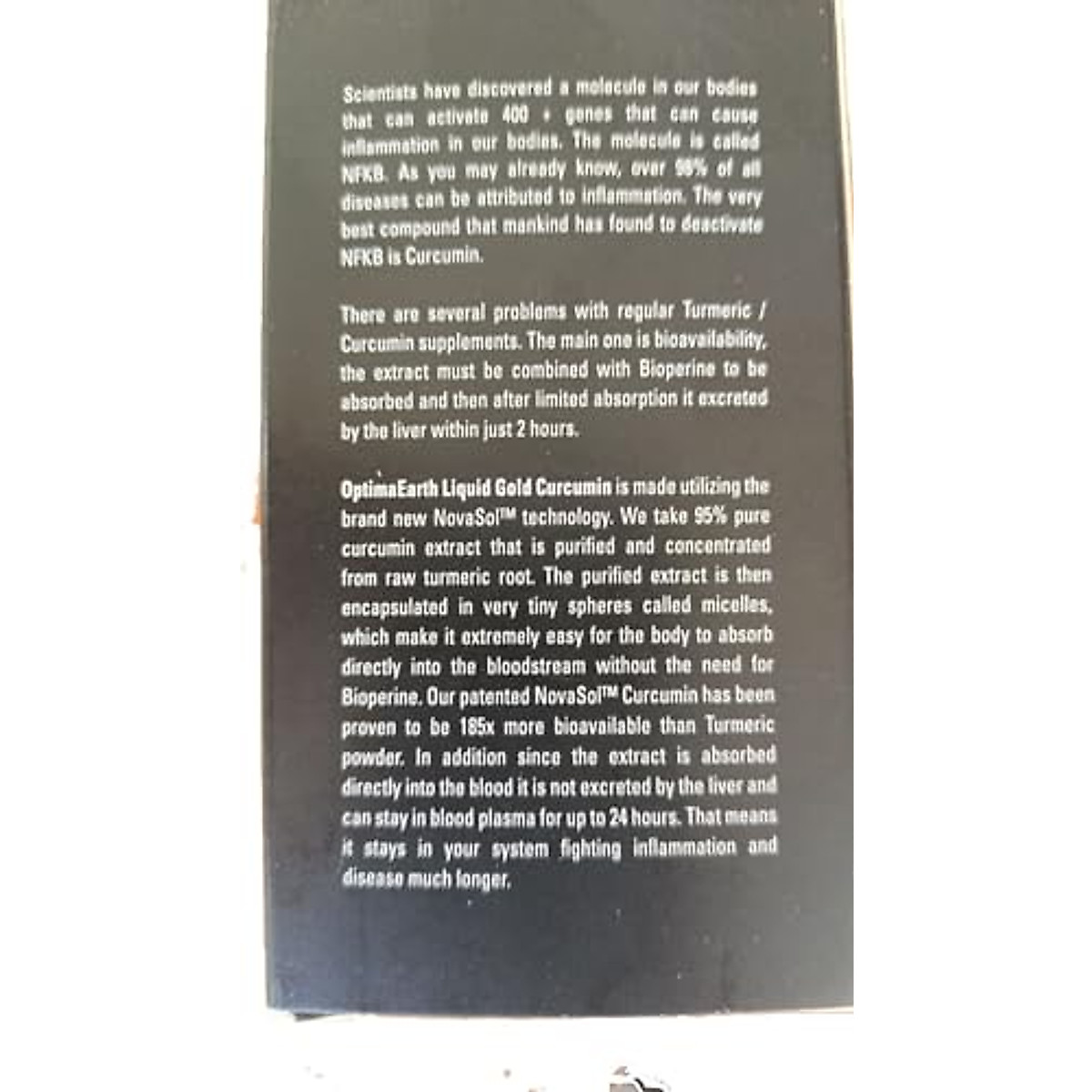 OptimaEarth Liquid Gold Curcumin with NovaSOL - Enhanced Absorption Turmeric Supplement - Supports Joint and Immune System Health - 185x More Bioavailable Than Traditional Curcumin Products