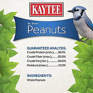 Kaytee Peanuts in Shell for Squirrels, Woodpeckers, Nuthatches, Jays, Towhees, Cardinals, Indigo Buntings, and Other Wild Birds, 5 Pound