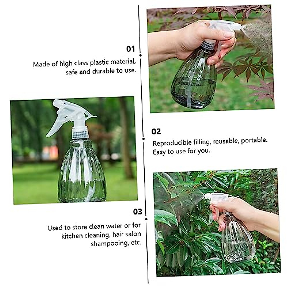 EXQUIMEUBLE 3Pcs spray can hand held mist bottles watering can for outdoor plants outdoor sprayer plant watering can spray bottle heavy duty Durable Spray Pot plastic make up hair spray bottle